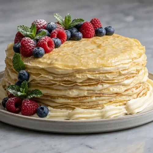 Gâteau De Crêpes Fondant Au Praliné Et Beurre Noisette